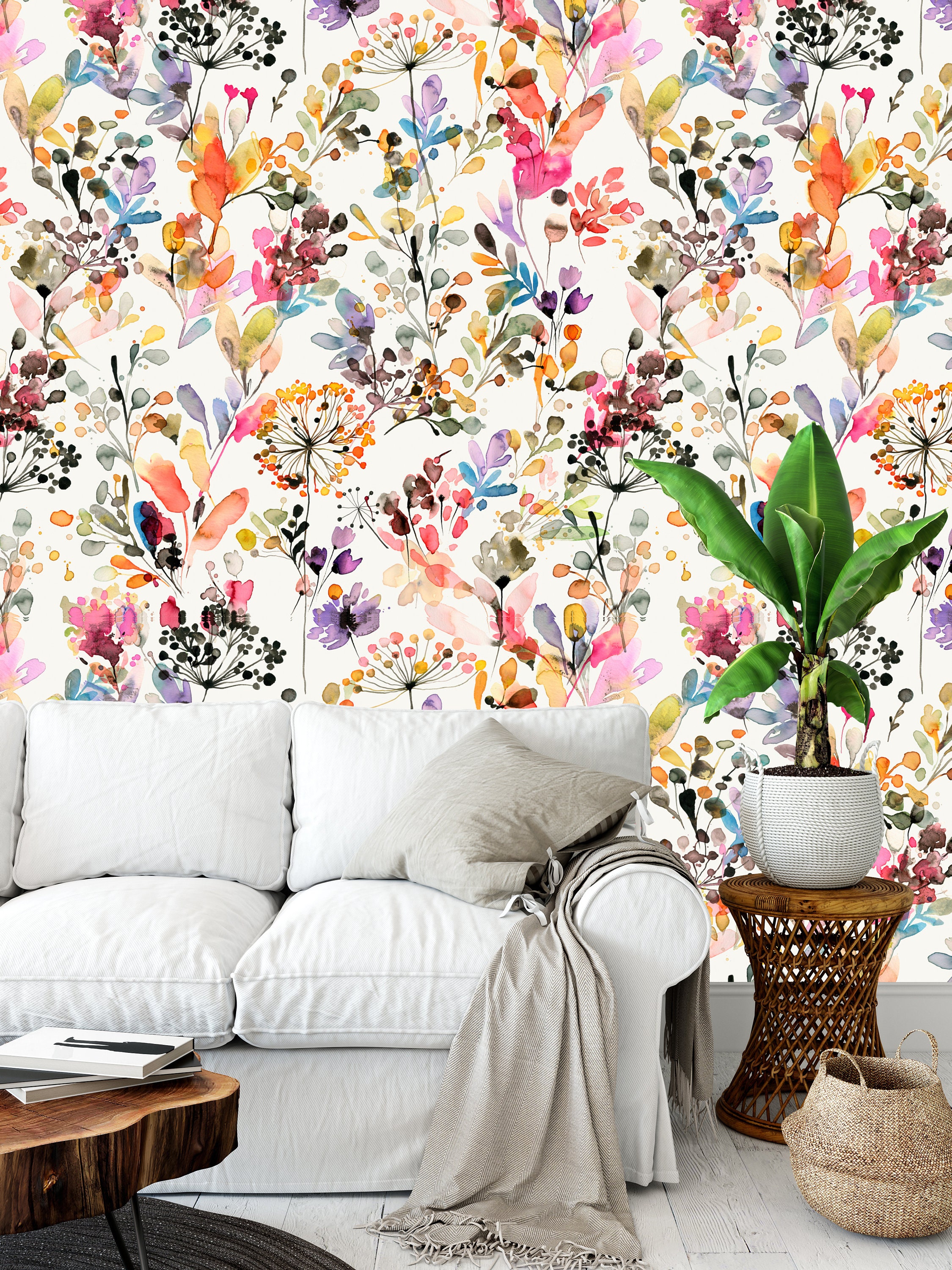 Wild Grasses Peel And Stick Wallpaper By Ninola Design Home Decor Wall Art Removable Wallpaper