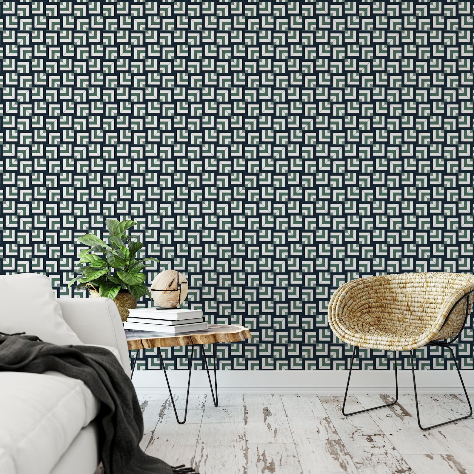 Overlapping Squares Peel and Stick Luxury Wallpaper by Lisee Ree - Etsy