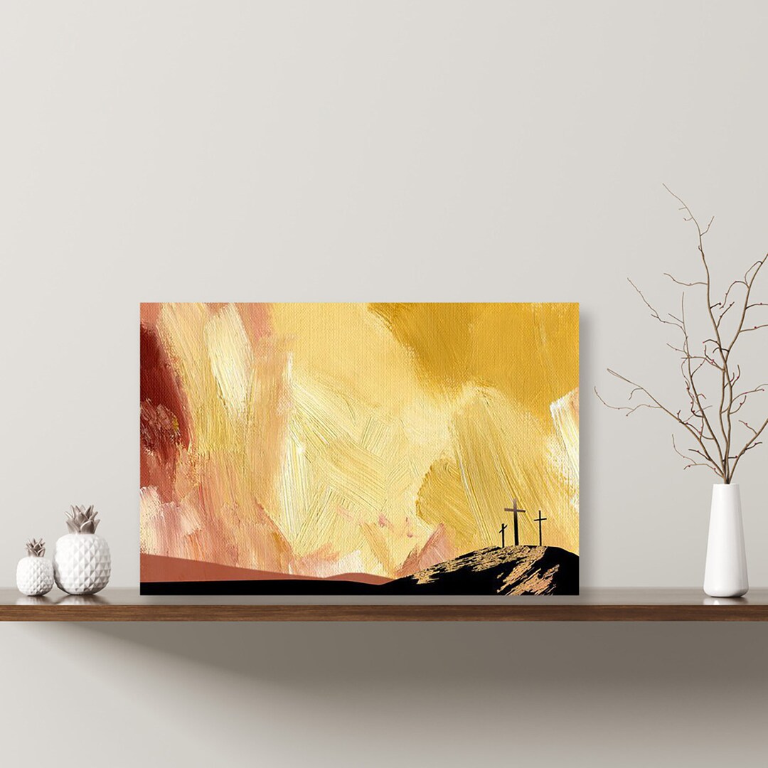 Abstract Background Calvary Crosses Canvas Wall Art | Décor for Home ...