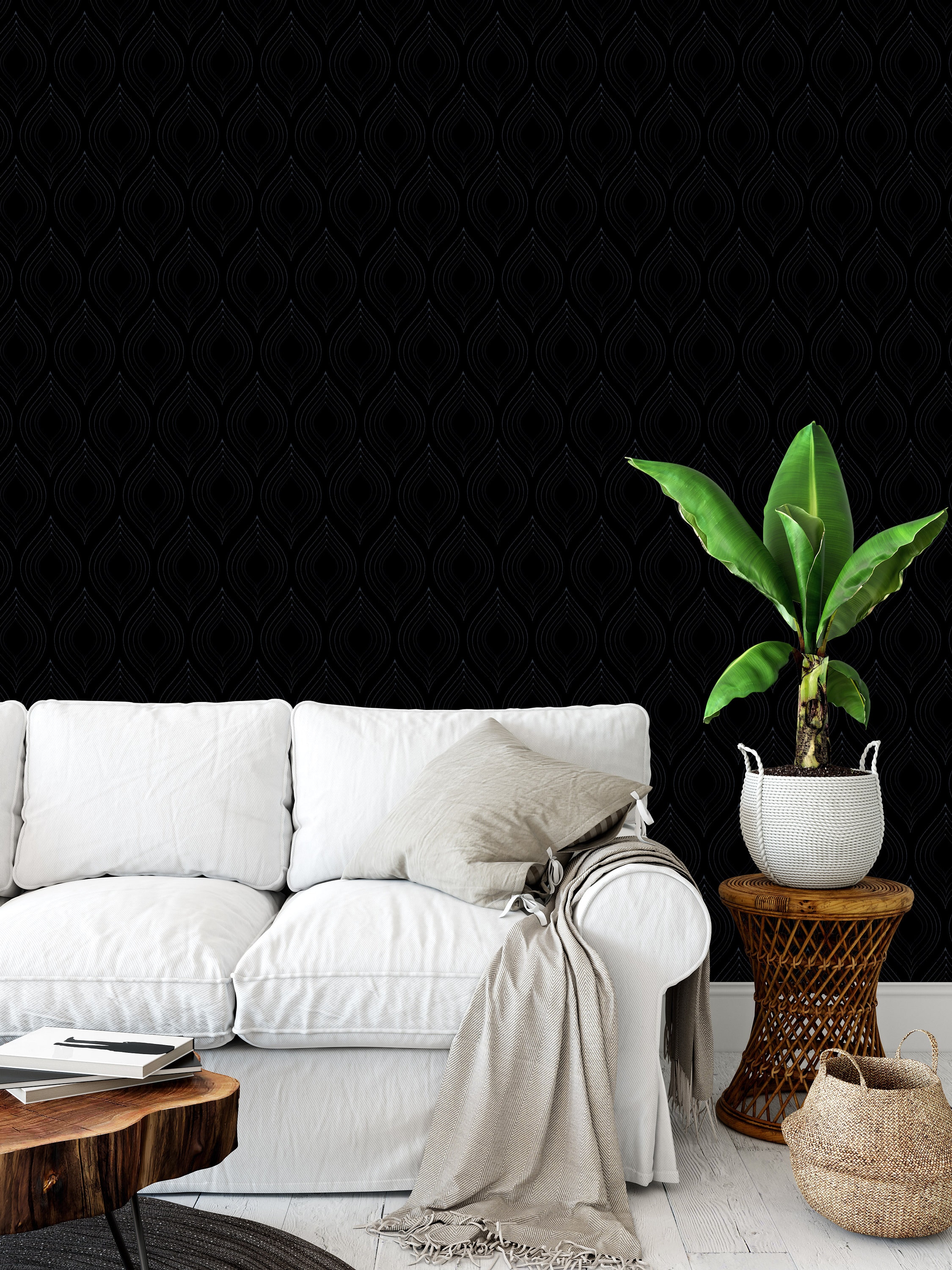 Classic Black Peel and Stick Wallpaper by Monor Designs Home Decor Wall ...