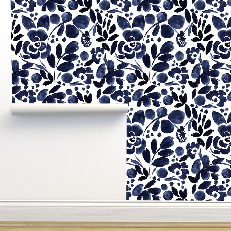 Navy Blue Wallpaper - Etsy