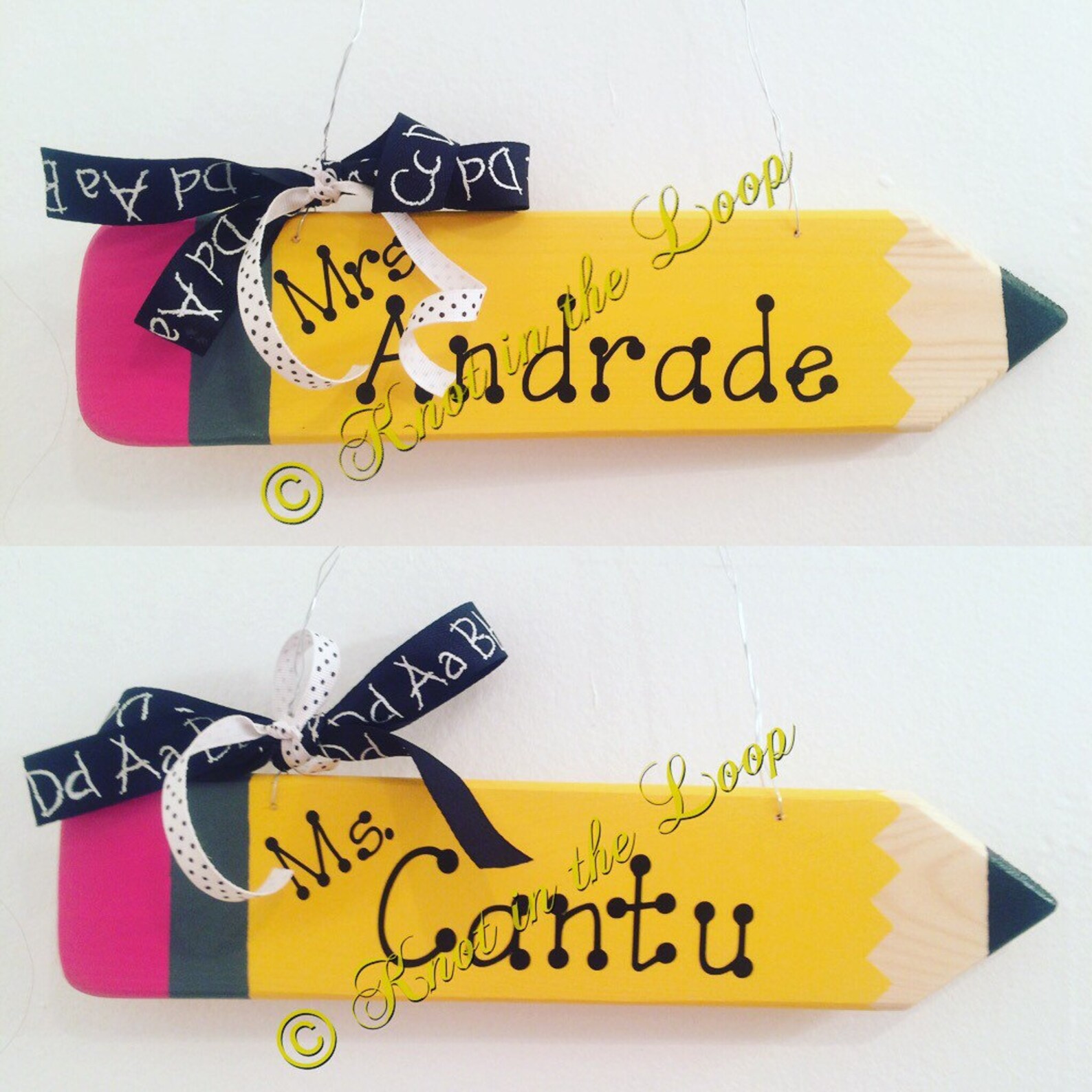 Hanging Pencil Signs . Name Plate . Teacher Hanging Plaque . - Etsy