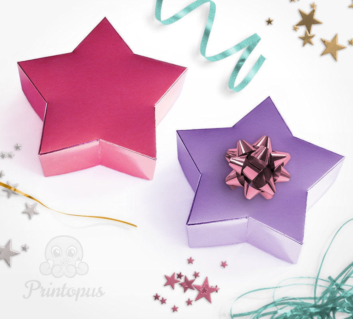 Star Shape Printable Gift Box Template PDF Digital File | Etsy