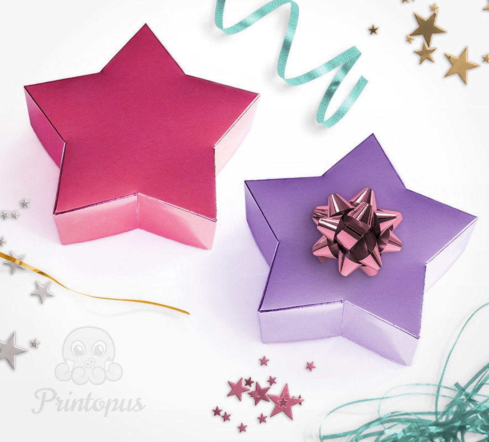 Star Shape Printable Gift Box Template PDF Digital File | Etsy