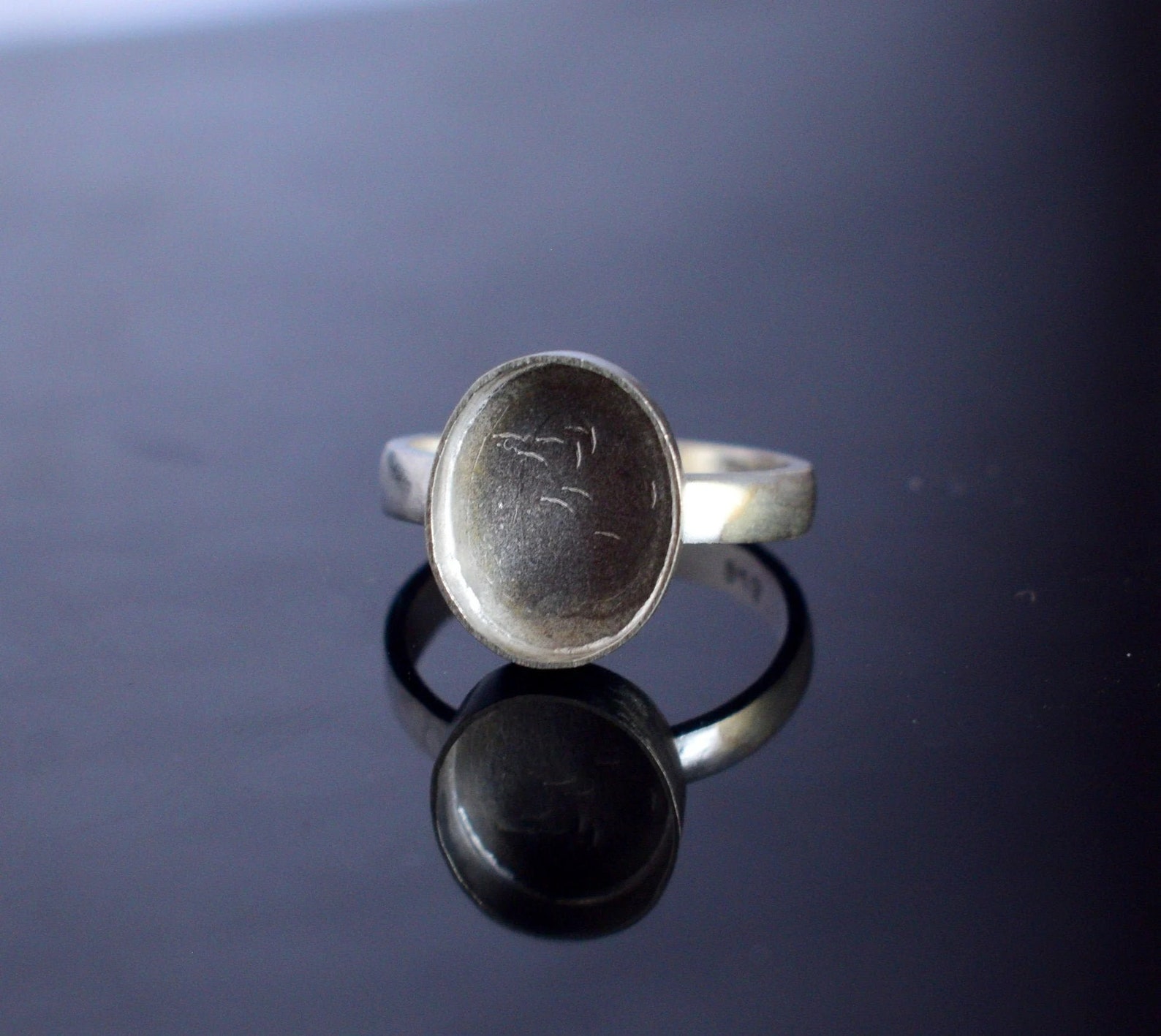 925 Sterling Silver Blank Setting Ring Collet 4x6 to 20x30mm Oval Shape ...
