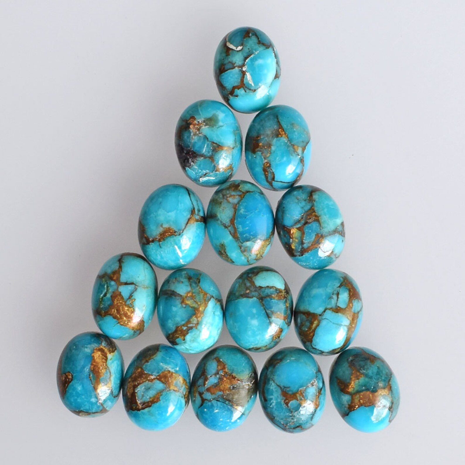Blue Copper Turquoise Cabochon: Polished Oval Gemstones for Jewelry - Etsy