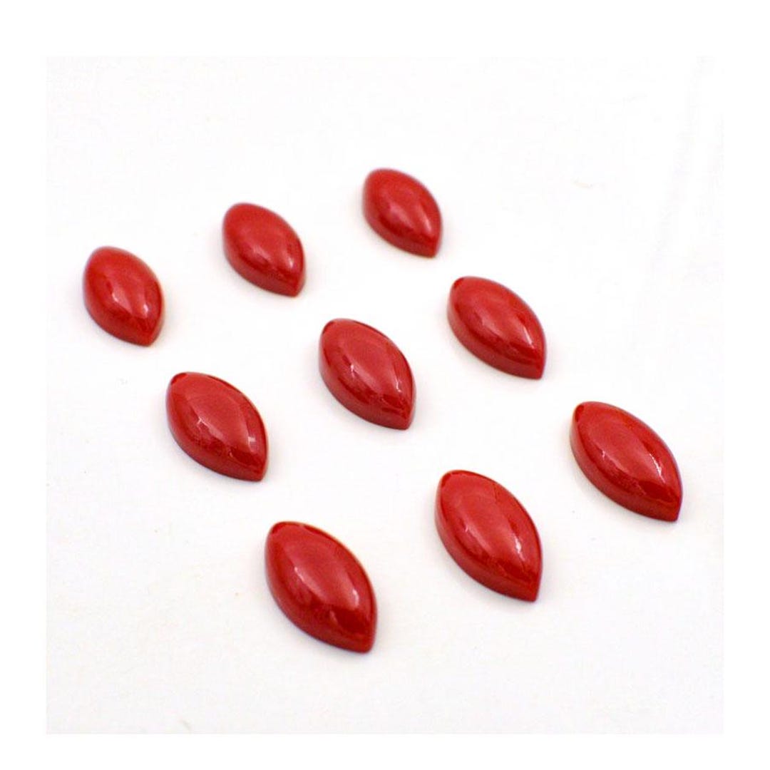 Red Coral Marquise Cabochon: Polished Loose Gemstone (3X6-18X36 MM) - Etsy