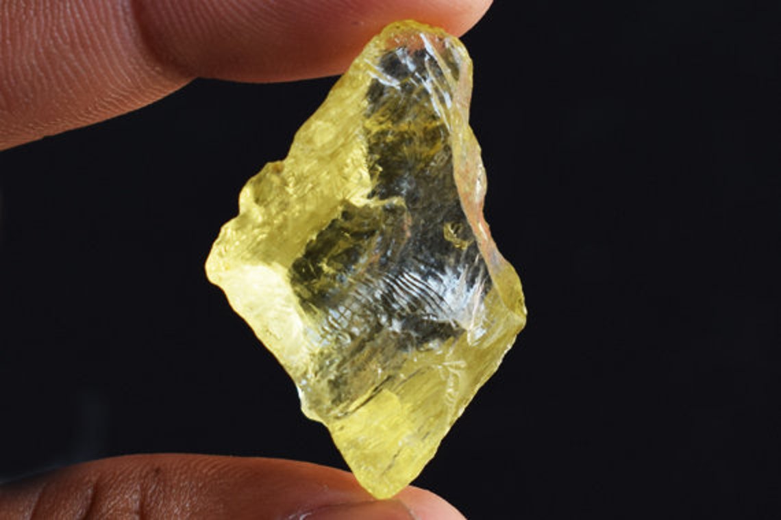 Natural Lemon Quartz Rough Size 34x21x12 MM Rock Rough | Etsy