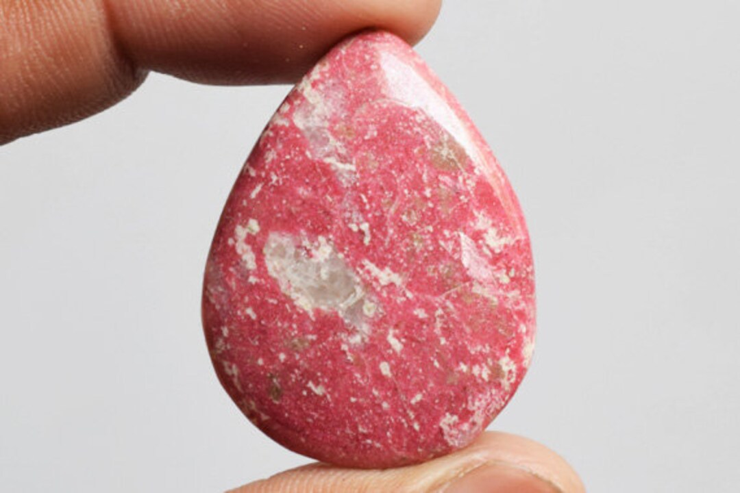 Natural Thulite Teardrop Cabochon, Flat Back Pear Shape Thulite ...