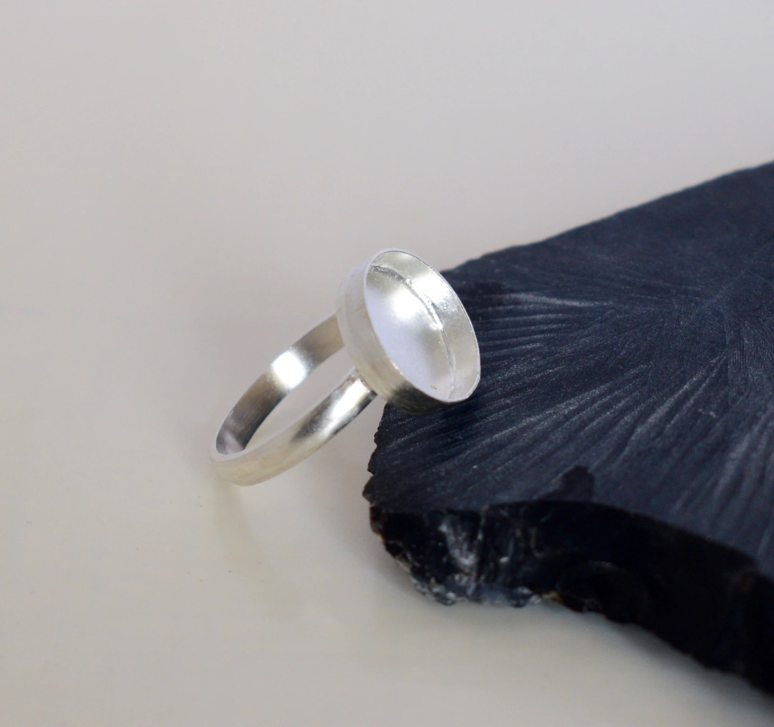 925 Sterling Silver Blank Ring Collet, Jewelry Setting Ring Collet ...