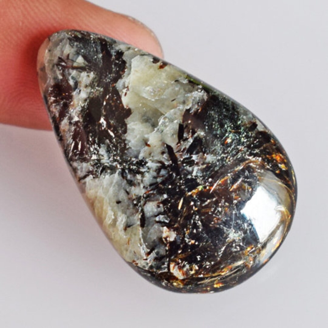 Golden Flash Astrophyllite for Pendant, Natural Astrophyllite Pear ...