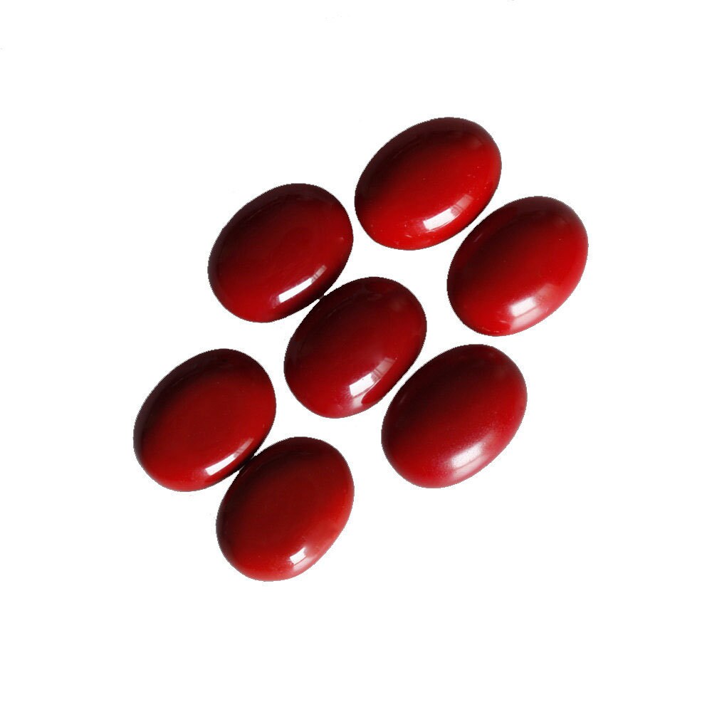 Flat Back 3x5 MM to 20x30 MM Oval Shape Red Coral Cabochon Loose ...