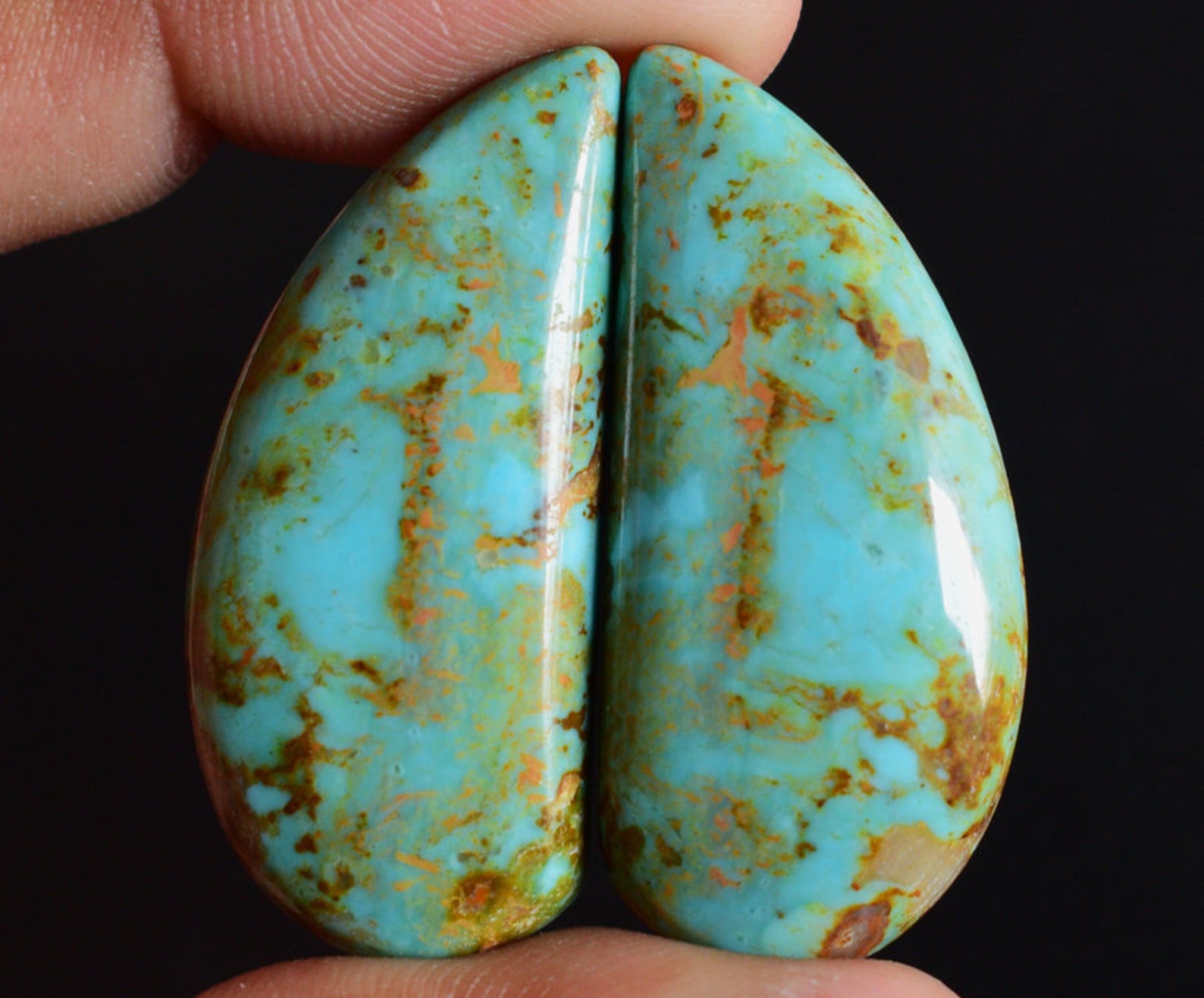 Kingman Arizona Turquoise Sleeping Beauty Turquoise Paire | Etsy