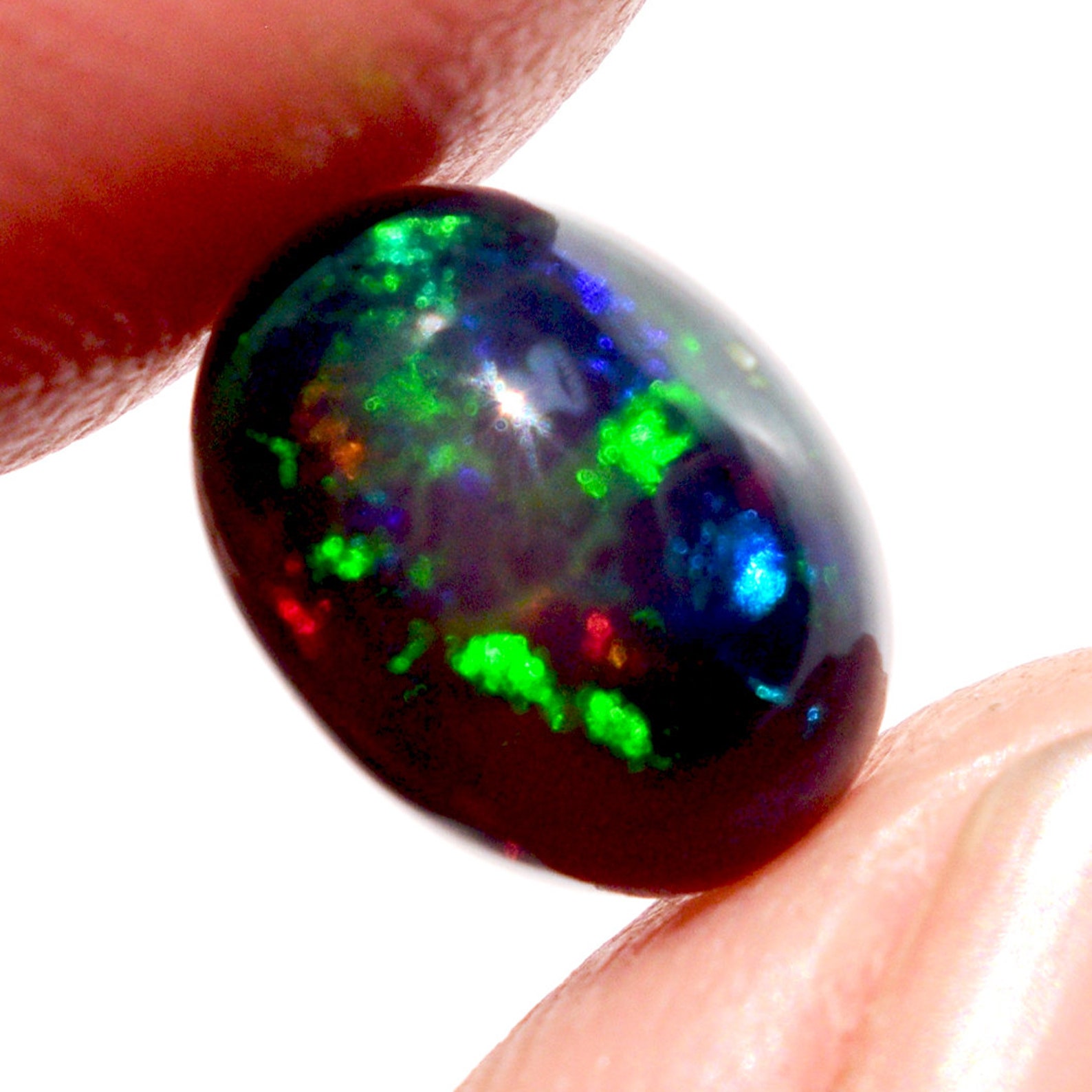 Natural Ethiopian Black Opal Oval Cabochon Size 9x7x5 MM | Etsy