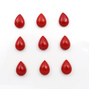 Red Coral Calibrated Cabochon Gemstone 3X5 MM to 20X30 MM Pear Shape ...