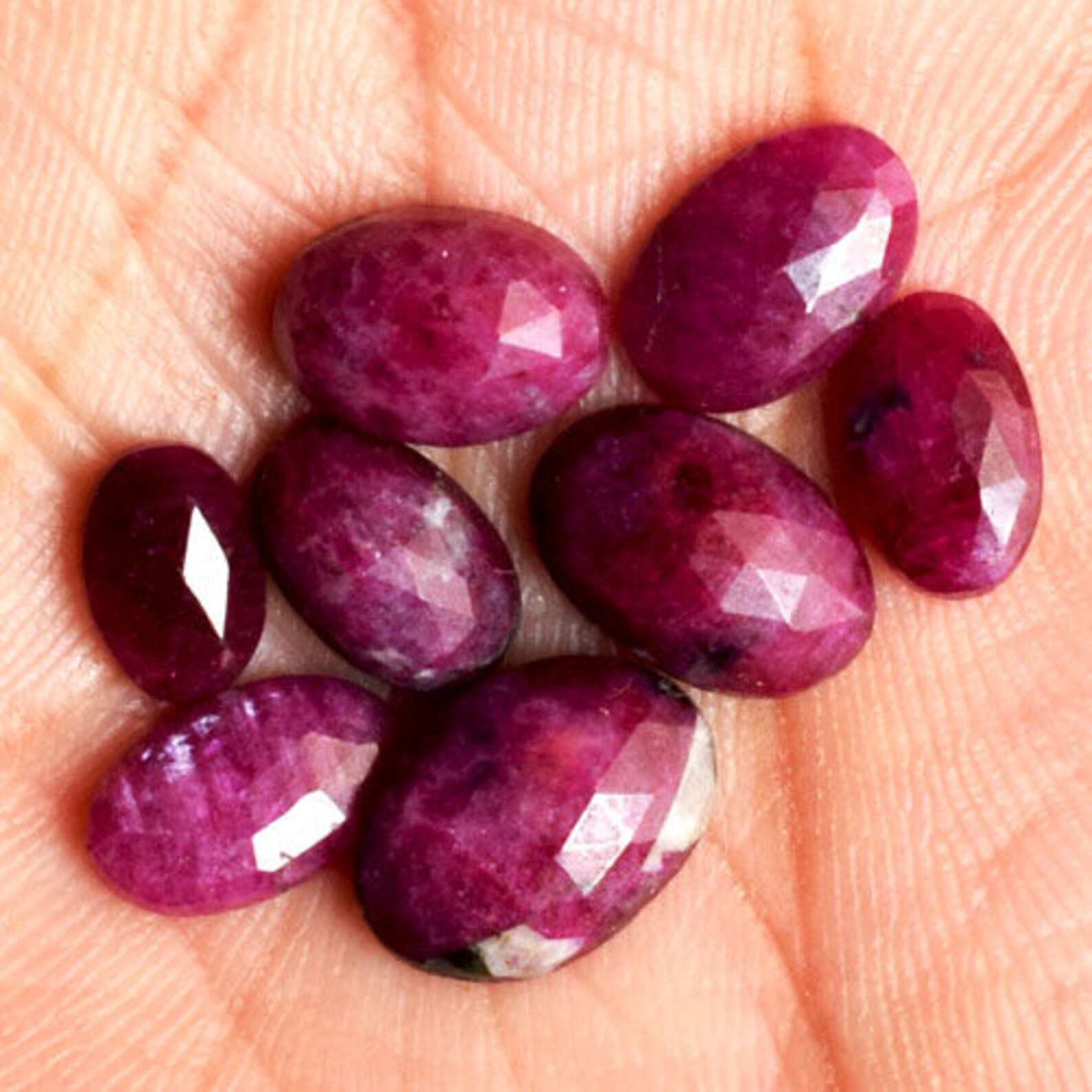 Natural Red Ruby 8 Piece Lot Cabochon Faceted Cut Jewelry | Etsy