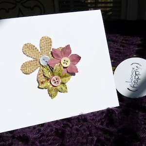 Handmade Floral Note Cards With Button - Etsy