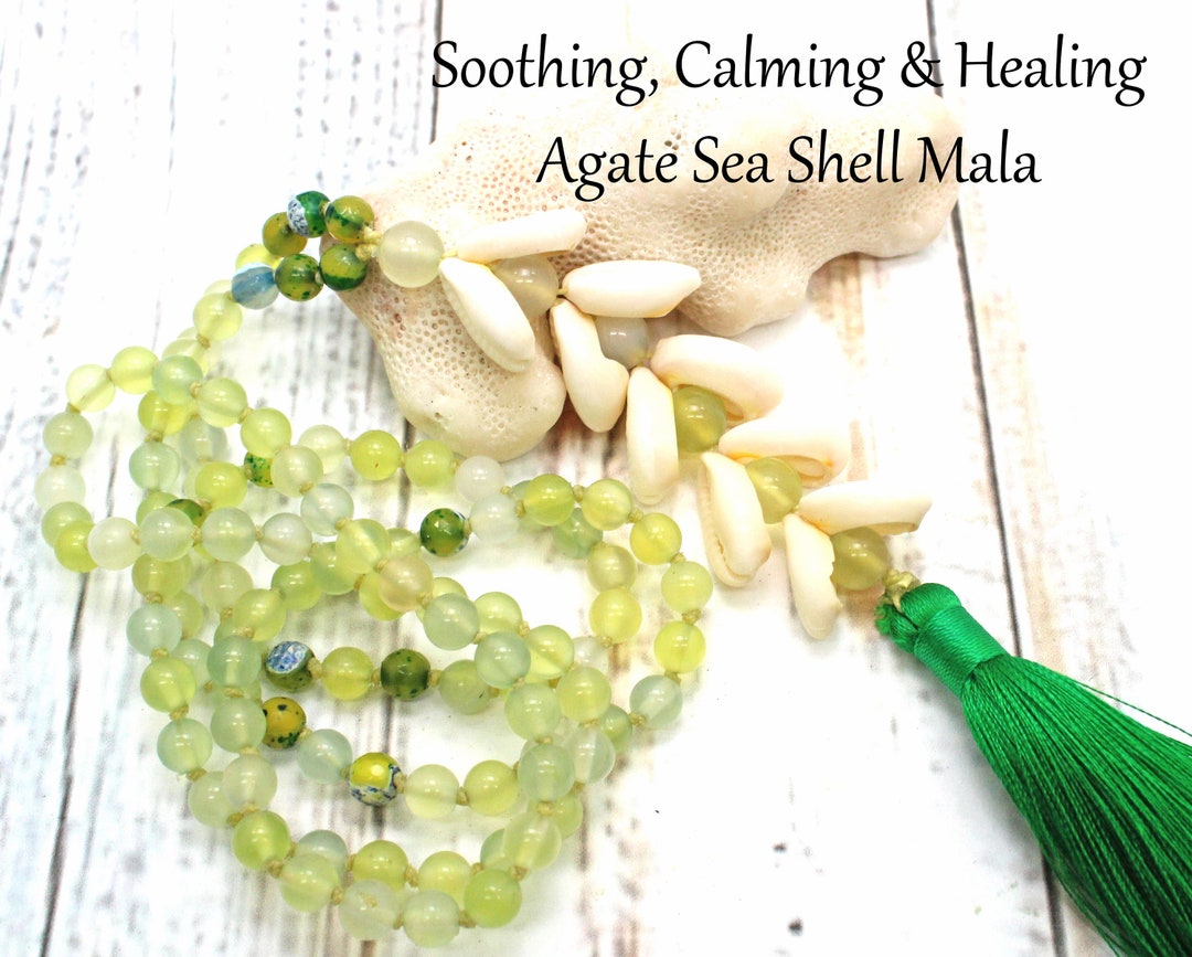 Mala Prayer Beads CALMING Ocean Inspired Mala Beads Necklace Mala ...