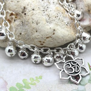 Silver Bell Bracelet / Silver Bell Bracelet With Charms / Yoga Jewelry ...
