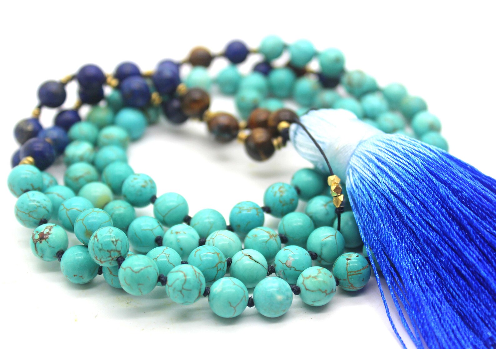 Turquoise Mala Necklace CALMING Mala Tassel Necklace Mala - Etsy