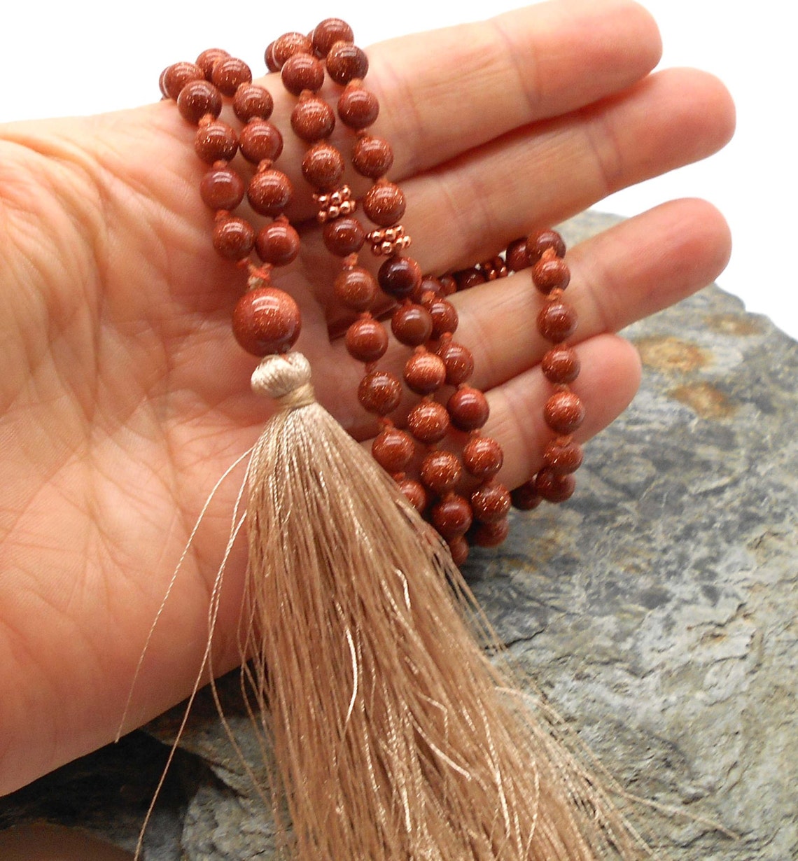 Mala Prayer Beads Buddhist Prayer Beads Knotted Malas Long | Etsy