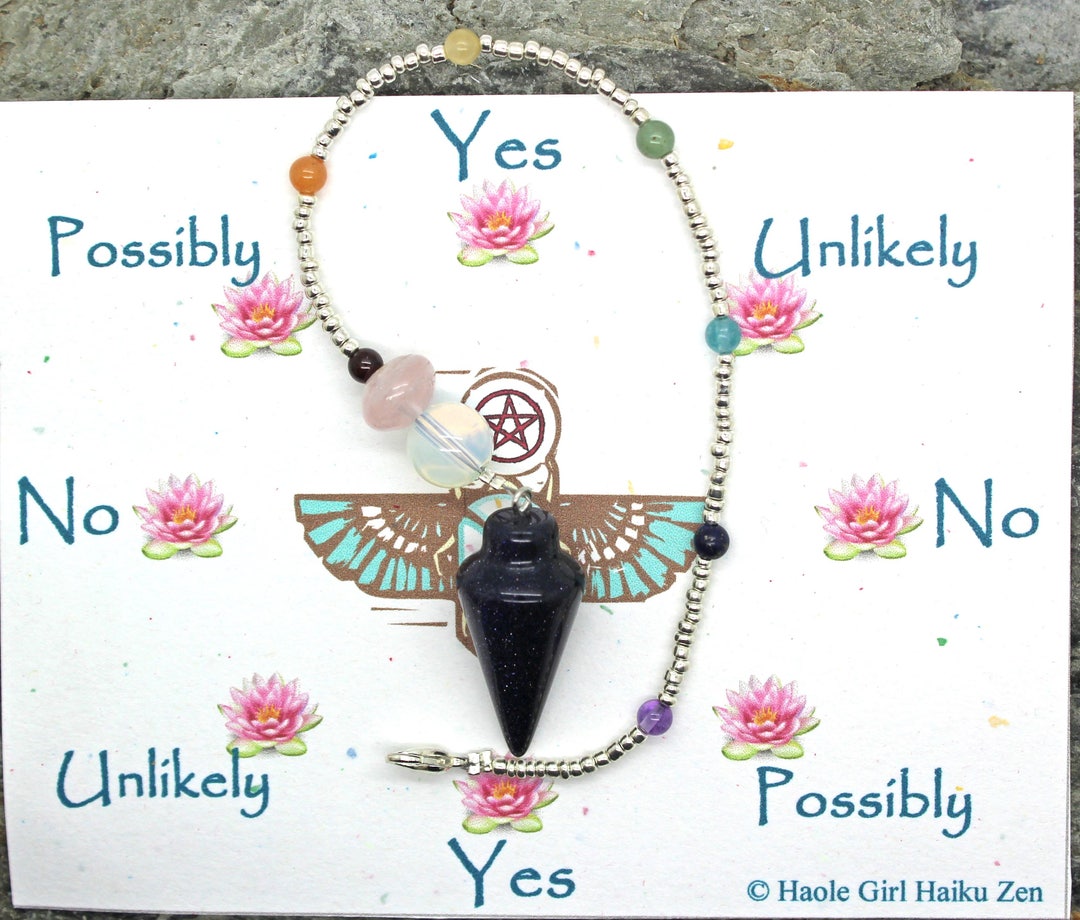 Blue Goldstone Chakra Pendulum Crystal Dowsing, Reiki Pendulum, Scrying ...
