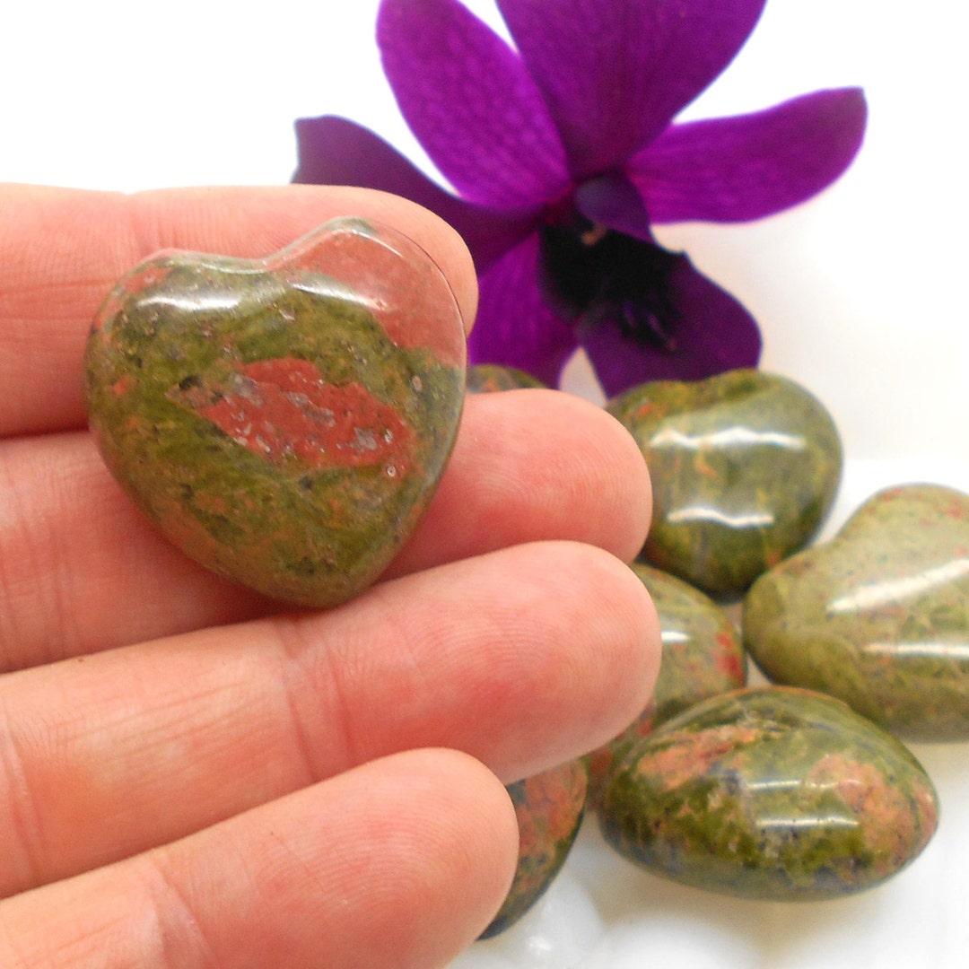 HEART / Unakite Stone Heart for Metaphysical Work, Reiki, Energy Work ...