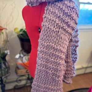 Chunky Fluffy Knitted Scarf - Etsy