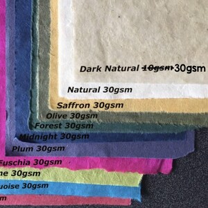 5 Full sheets Nepalese Lokta Paper coloured wrapping paper | Etsy