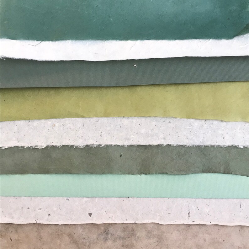 Small Pieces Leafy Greens Mixed Paper Pack Green & Natural - Etsy UK