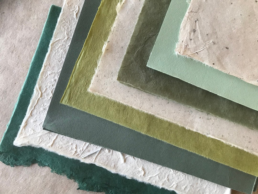 Small Pieces Leafy Greens Mixed Paper Pack, Green & Natural Colours ...