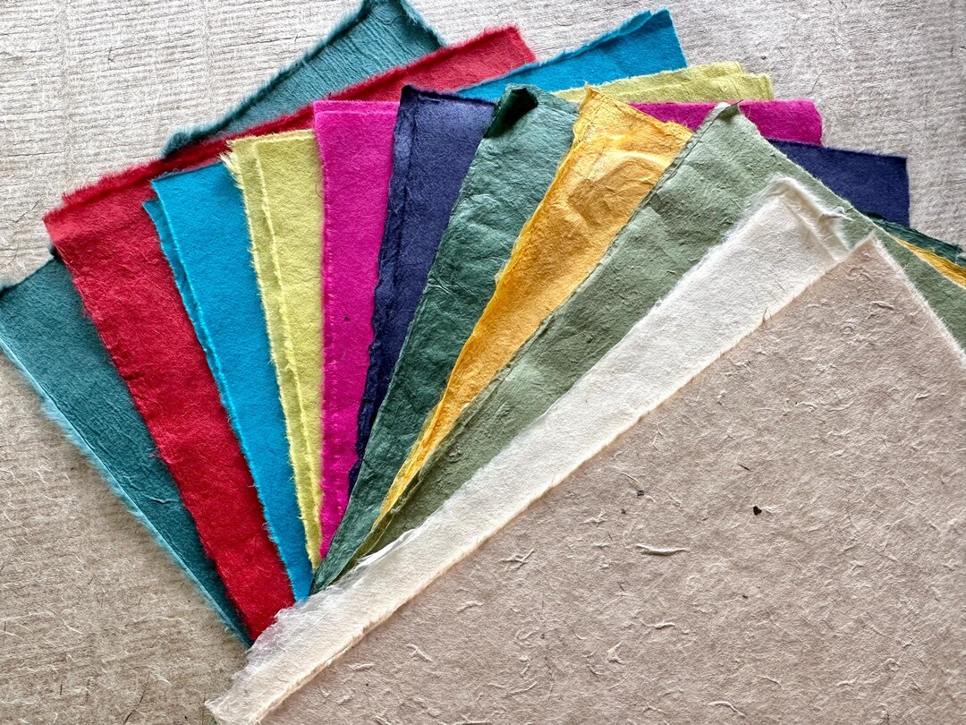 5+ Full Sheets Nepalese Lokta Paper, Coloured Wrapping Paper, Khadi ...
