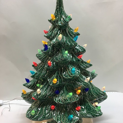 Handmade Ceramic 16 Christmas Nowell Tree With Green - Etsy