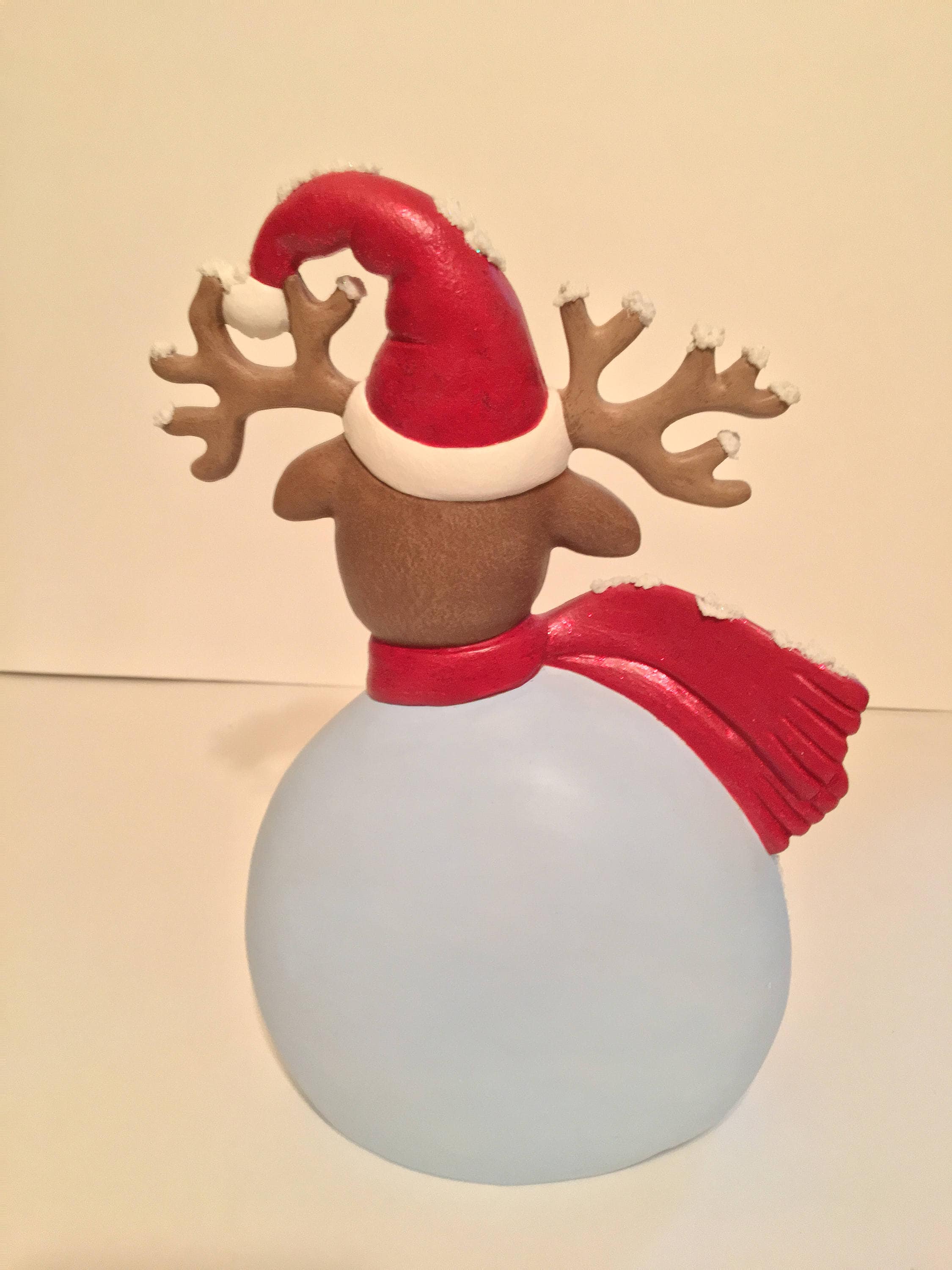 Handmade Medium Ceramic Reindeer with Winter Scene | Etsy