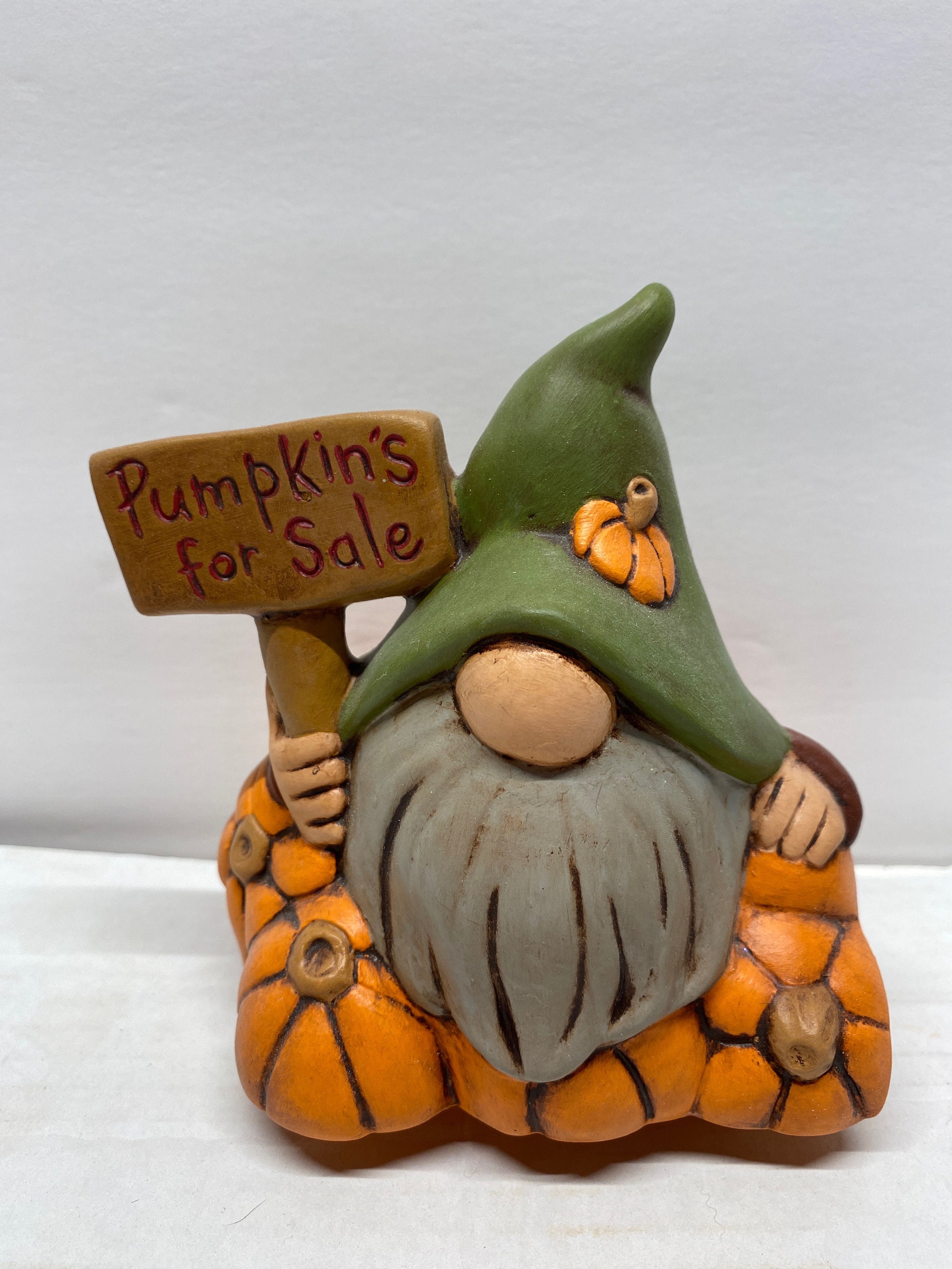 Handmade One of a Kind Ceramic Gnome With Pumpkins Trunk Insert - Etsy
