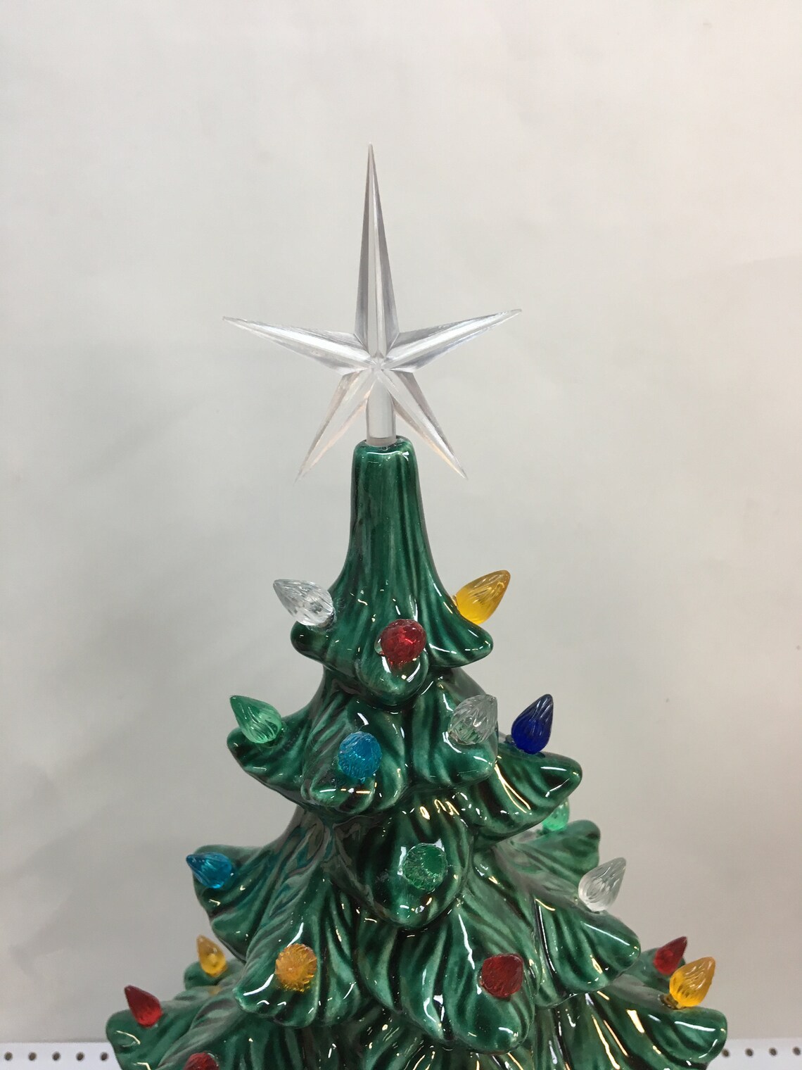 Handmade Atlantic 16" Glazed Ceramic Christmas Tree With Green Base - Etsy