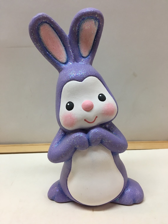 Handmade Ceramic Medium Purple Bunny | Etsy
