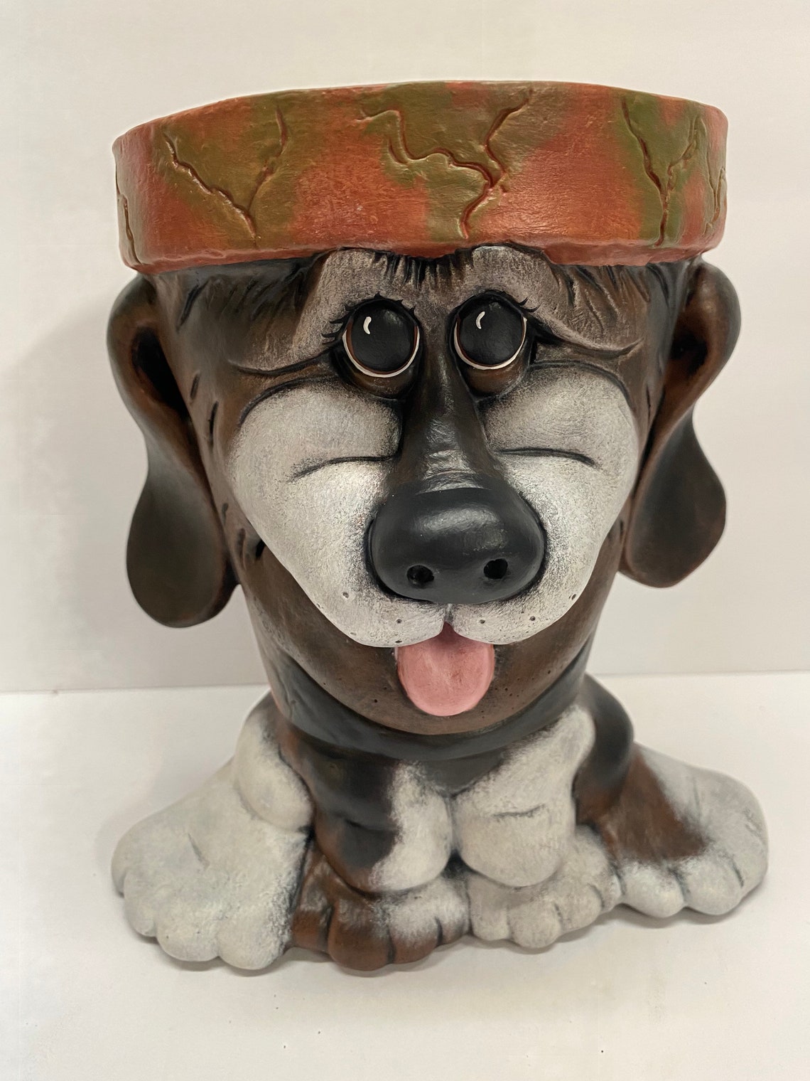 Handmade ceramic Beagle flower planter - Etsy.de