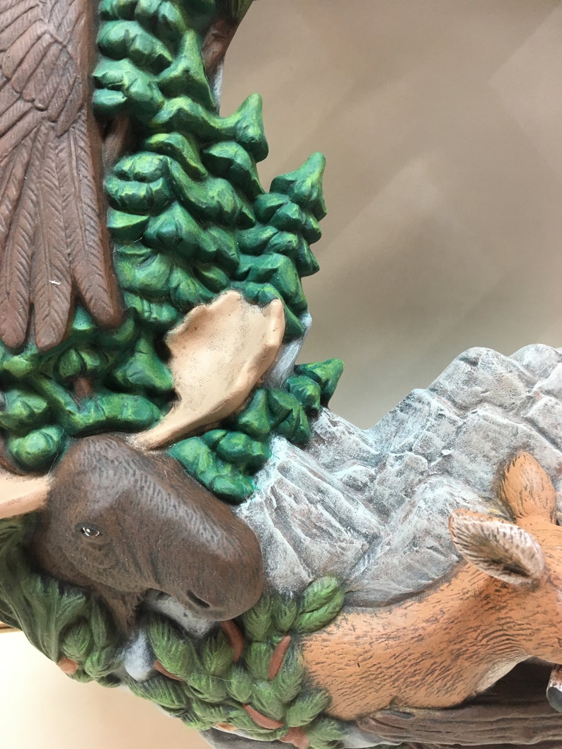 Handmade ceramic wildlife wreath | Etsy