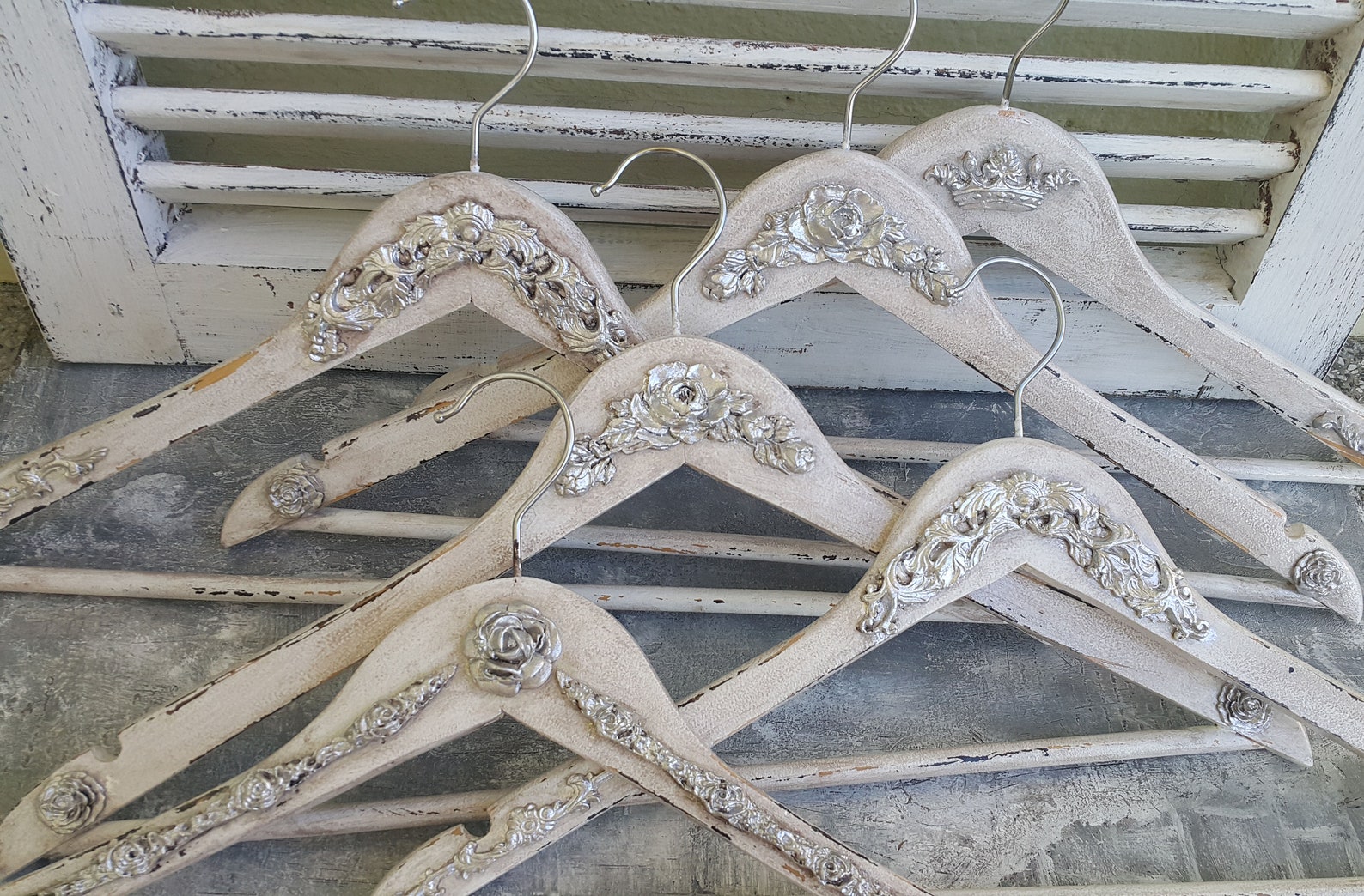 Silver Wedding Dress Hangersbridal Gown Hangervintage - Etsy