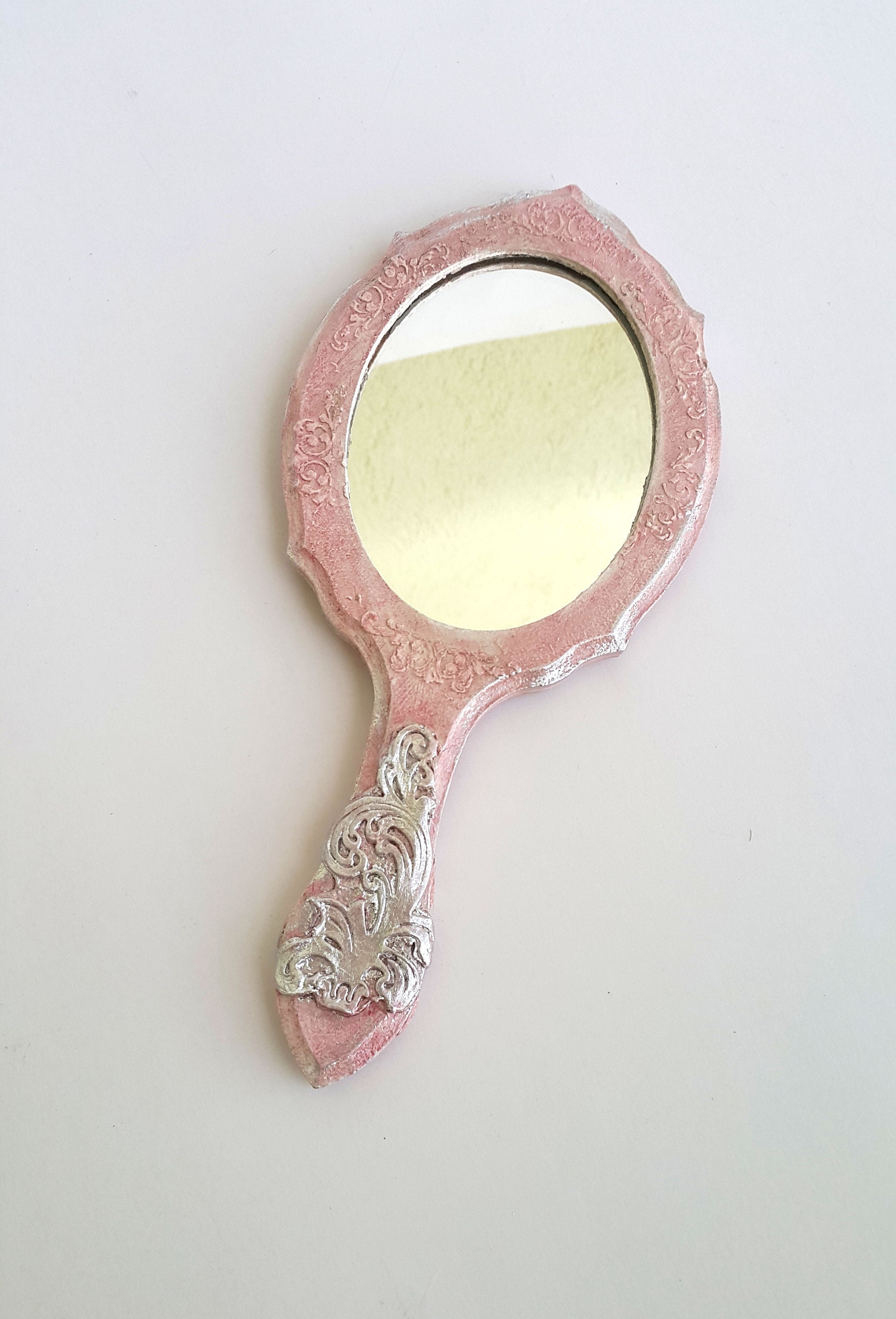 Vanity Hand Mirror, Wooden Mirror,silver Ornaments Mirror,ornate French ...