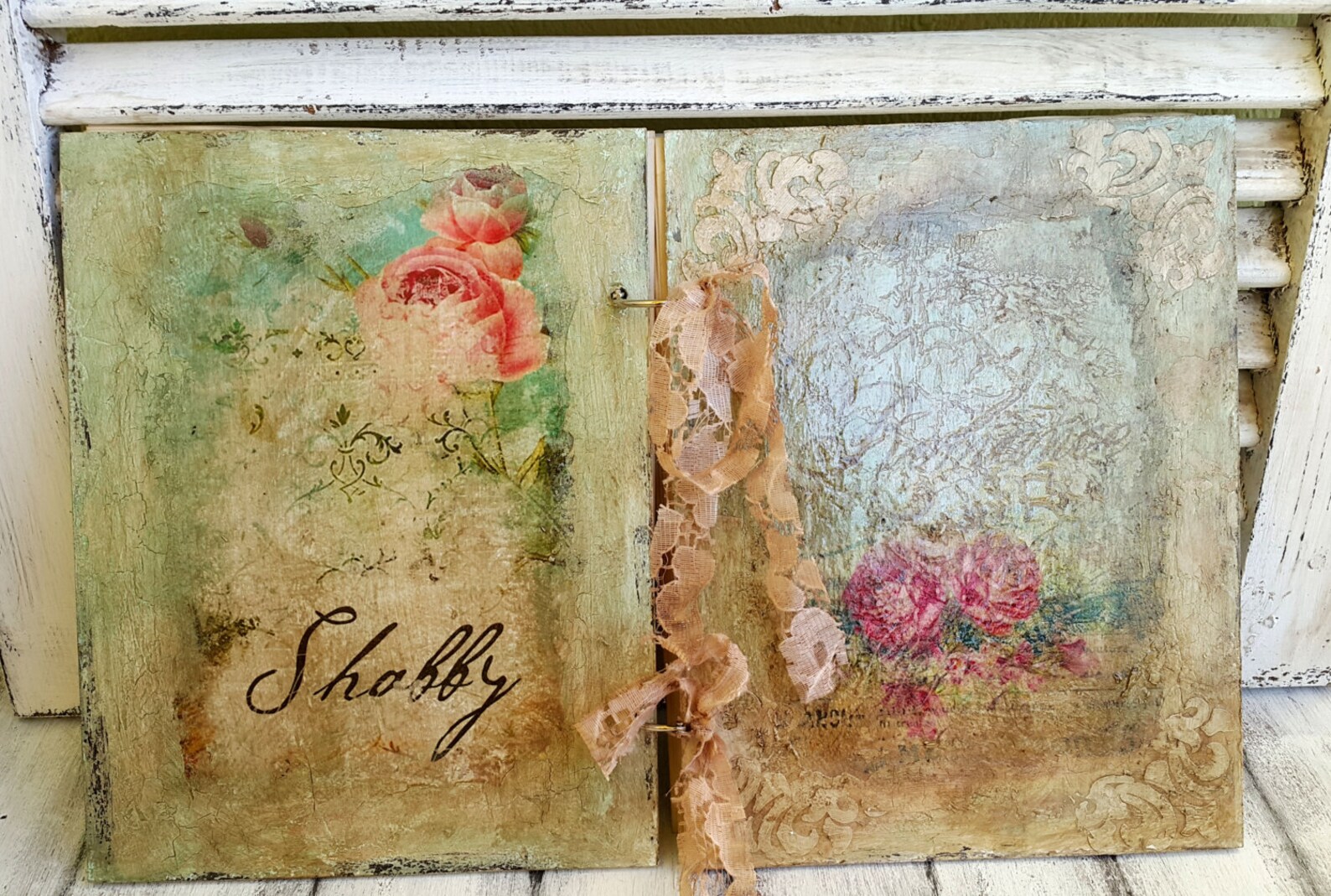Unique Shabby Chic Book,wood Covers Rustic Book, Wedding Book, Wedding ...