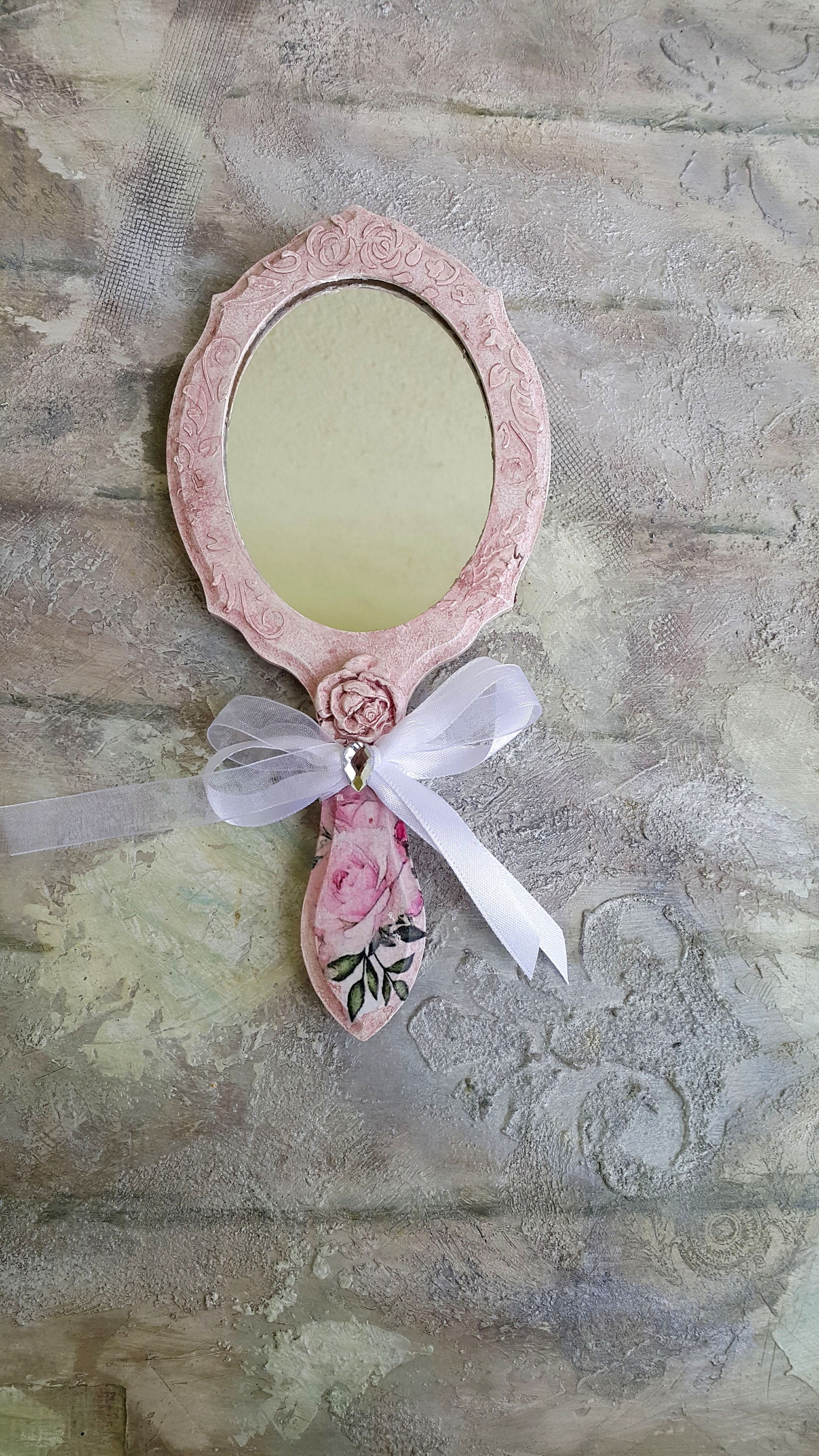 Vanity Hand Mirror, Wooden Mirror,shabby Chic Mirror,ornate French Make ...