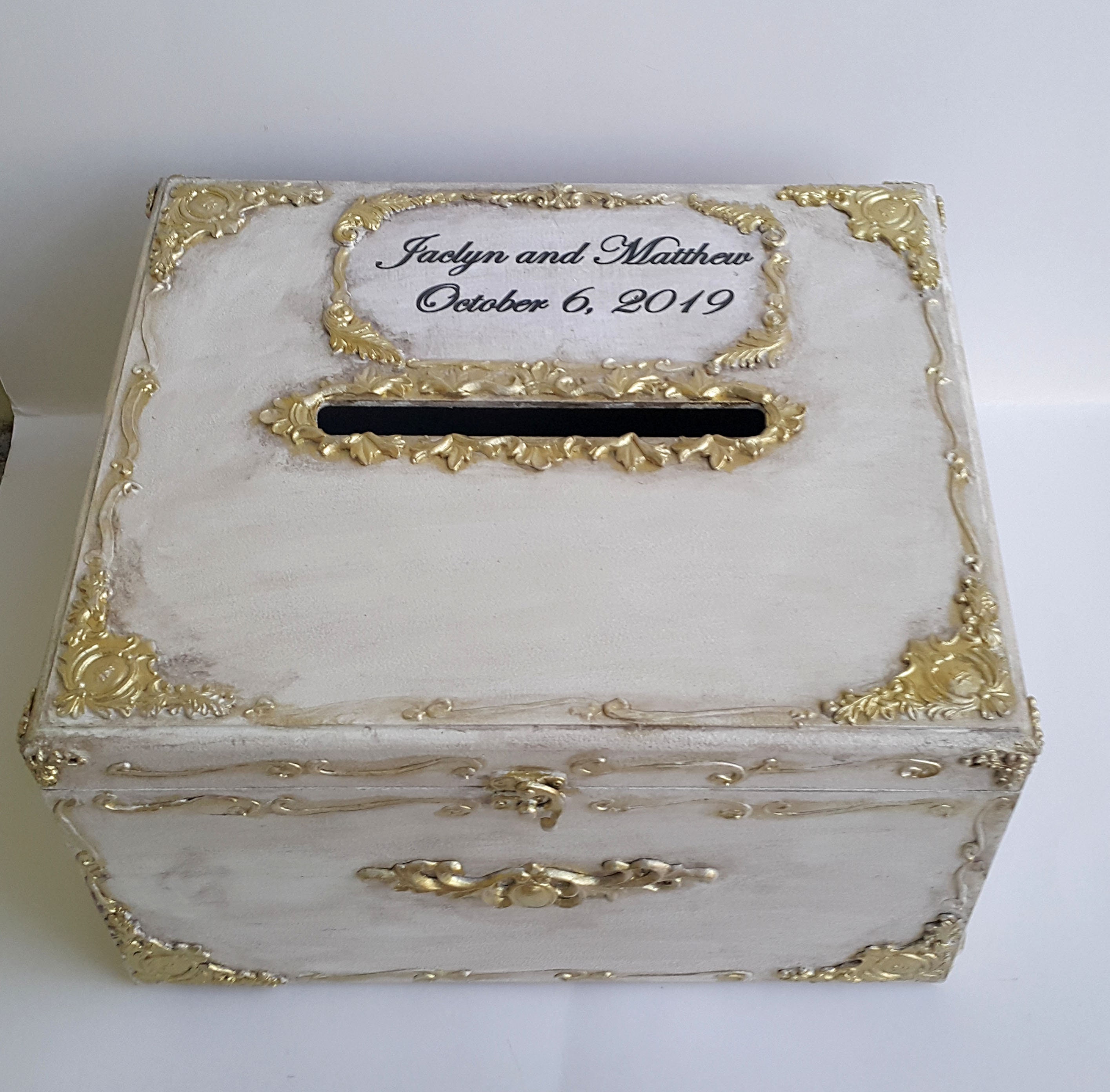Ivory and gold wedding boxWedding card boxWedding keepsake | Etsy