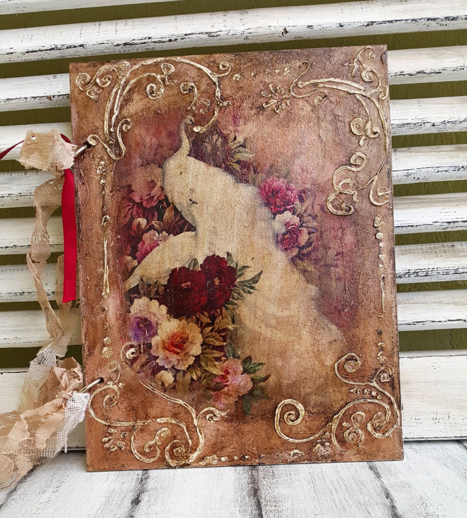 Peacock Book. Peacock Wedding Guest Book. Peacock Wood Covers Book ...