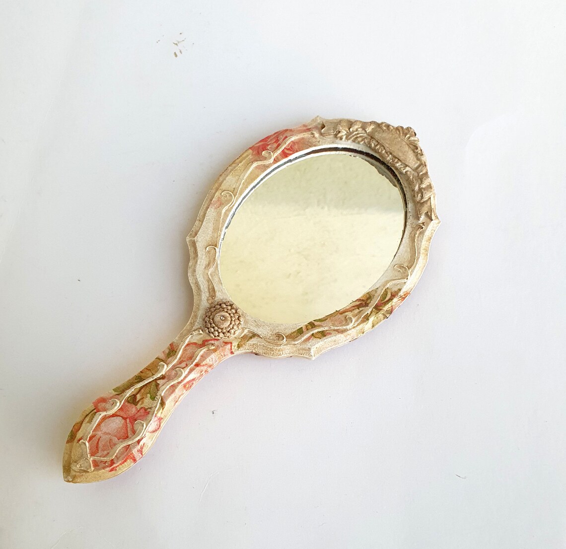 Vanity Hand Mirror Wooden Mirrorshabby Chic Roses - Etsy
