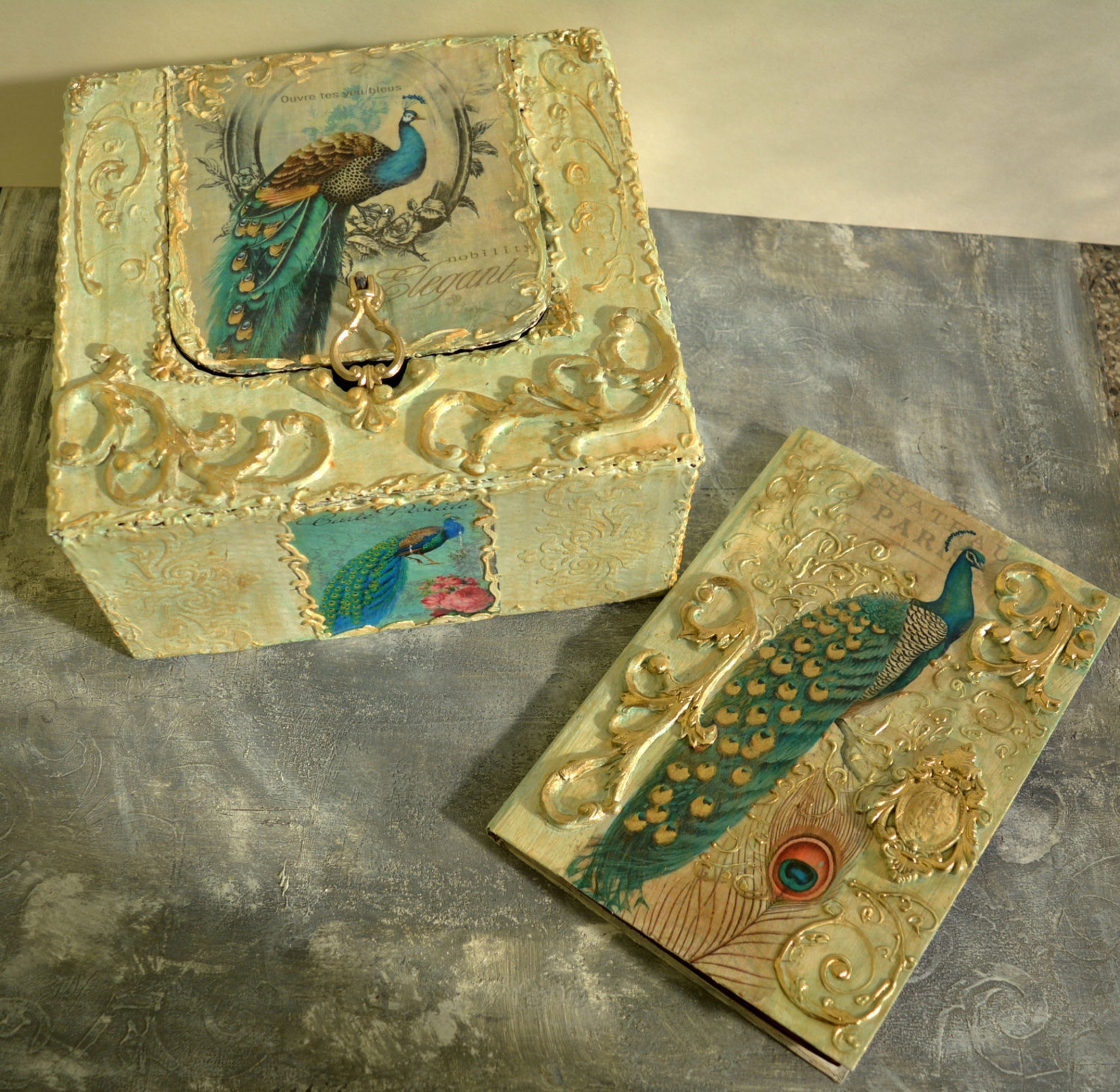 Peacock Book and Peacock Cardbox.peacock Wedding Guest - Etsy