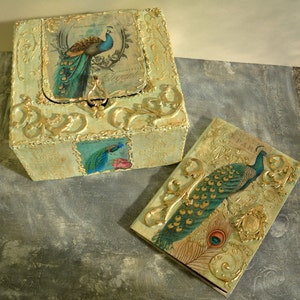 Peacock Book and Peacock Cardbox.peacock Wedding Guest Book.peacock ...