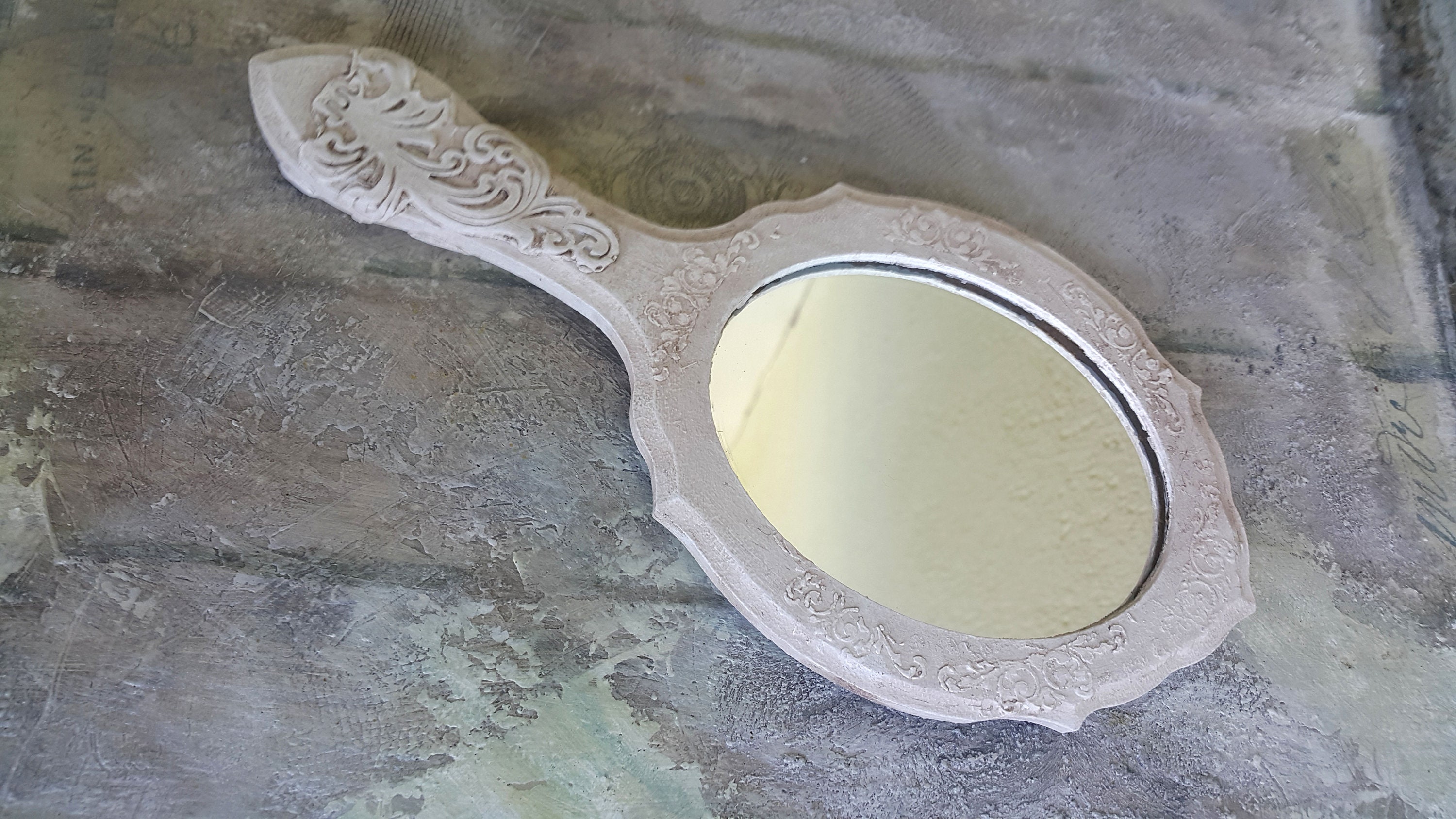 Vanity Hand Mirror Wooden MirrorShabby chic MirrorOrnate | Etsy