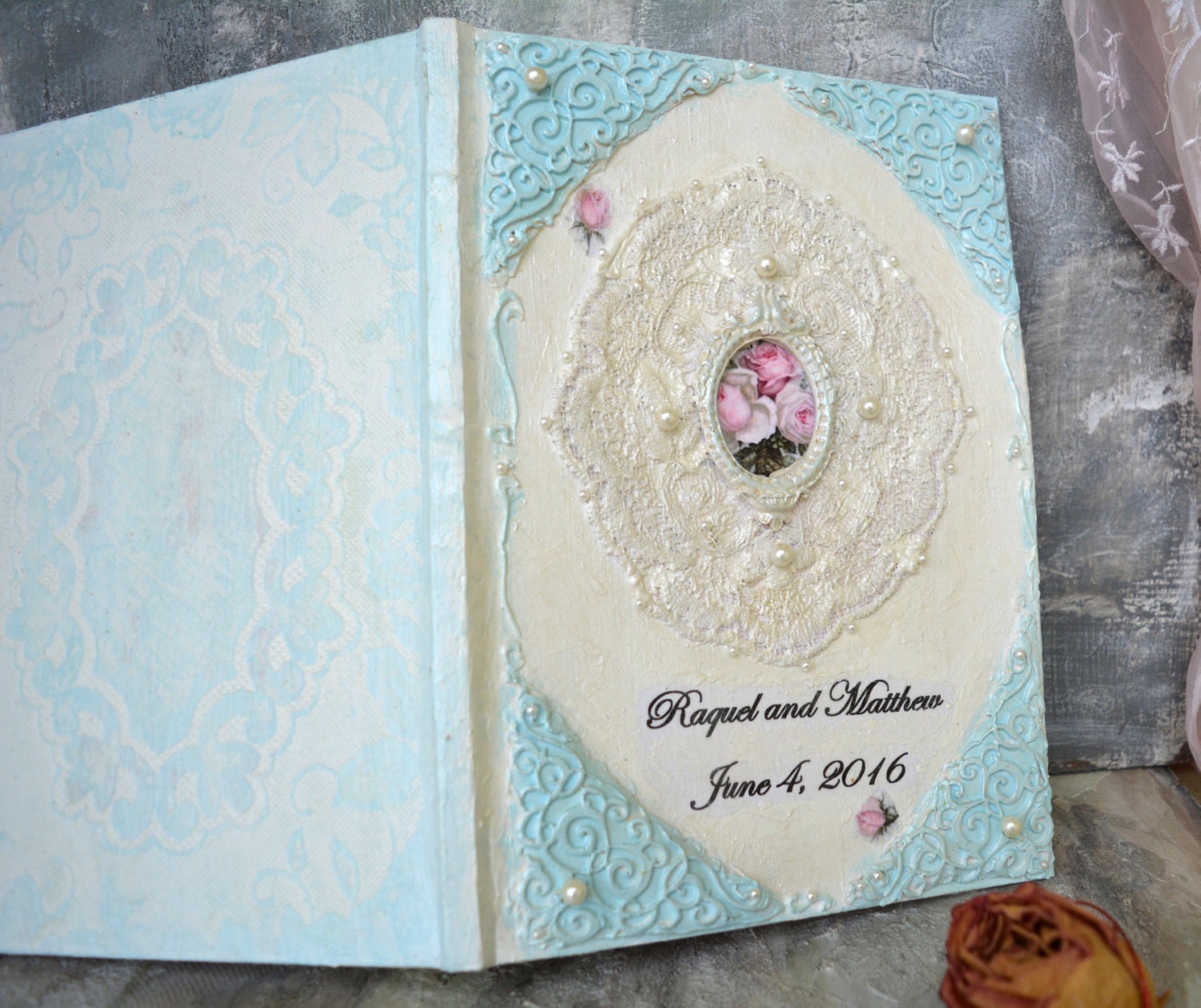 Pink Antique Guest Book - Etsy